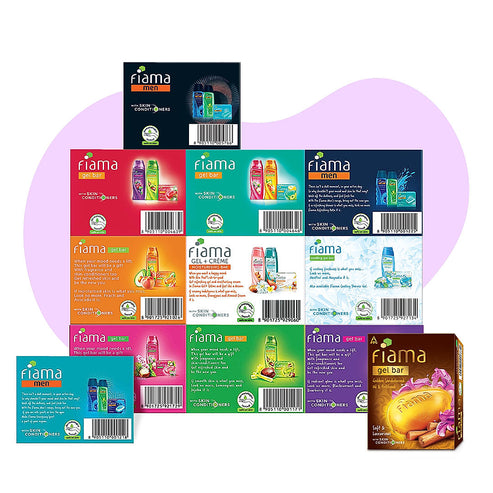 Fiama Gel Bathing Bar Grand Celebration pack, with 12 unique gel bars ...